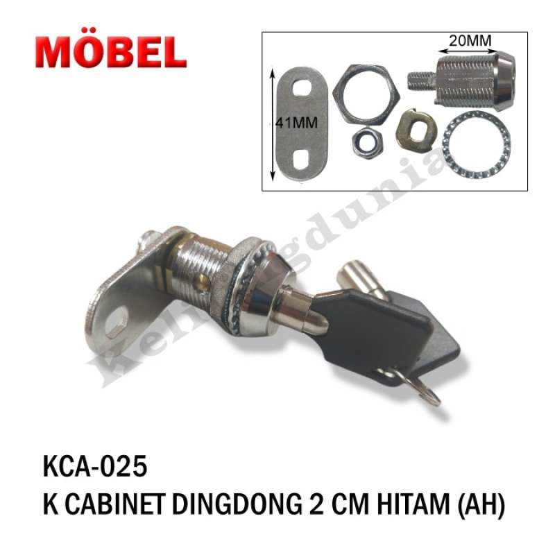 Jual Kunci Cabinet 15 20 Mm Camlock Dingdong Hitam Pintu Lemari Kayu ...