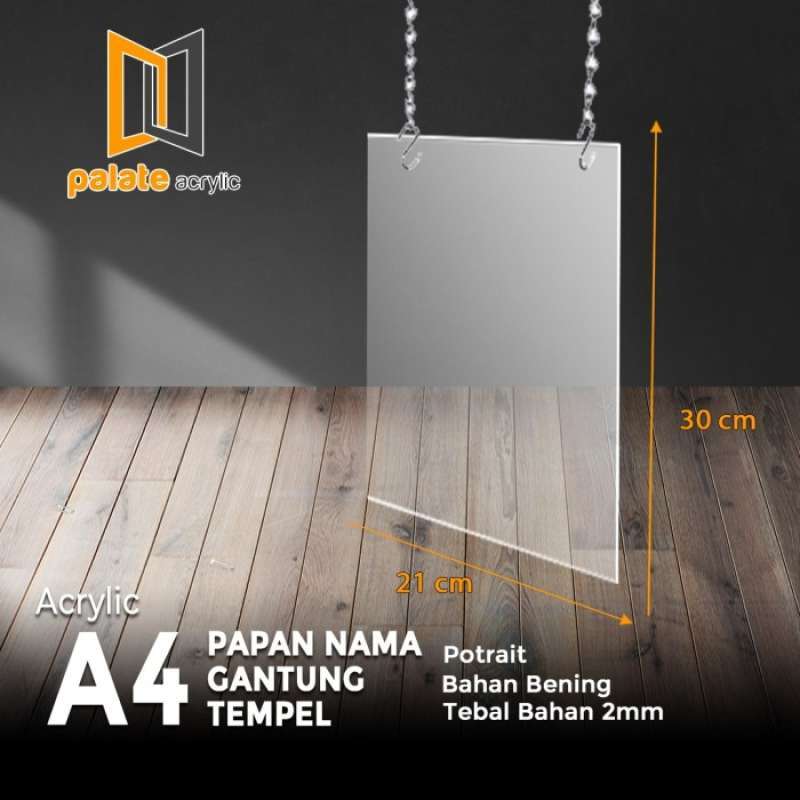 Jual Acrylic Papan Nama Gantung Tempel A4 Tebal 2mm Premium Di Seller ...