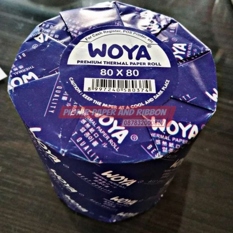 Jual Po 100 Roll Merk Woya 80x80 Black Image Hasil Cetak Warna Hitam Di ...