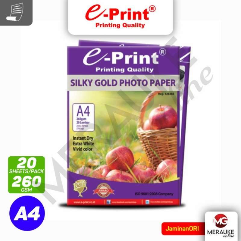 Jual Kertas Foto E-print Silky Gold A4 260gsm 20s Di Seller Tombstone ...