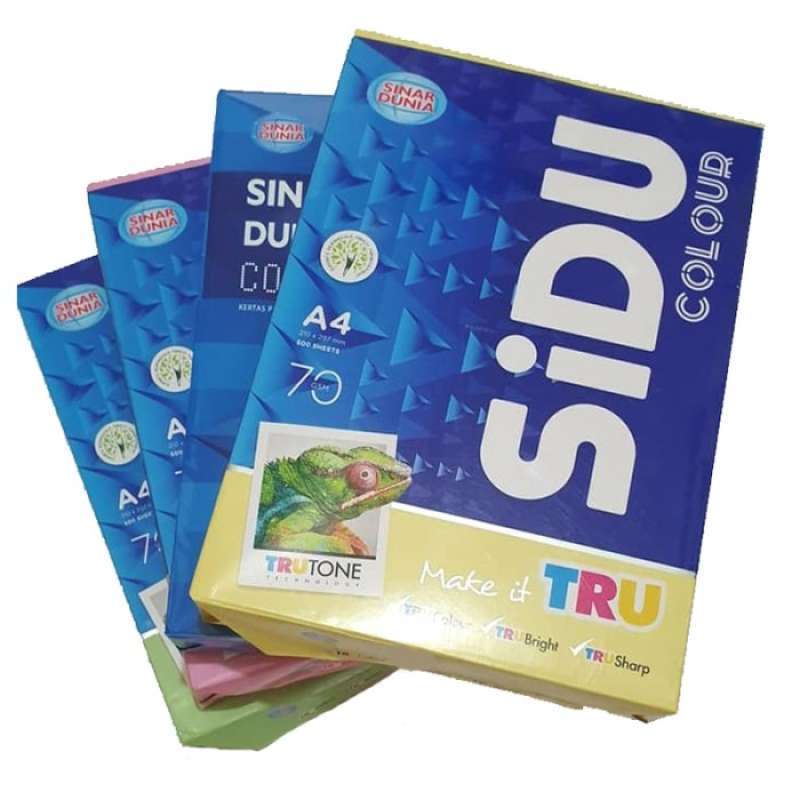 Jual Sidu Sinar Dunia A4 Kertas Hvs Print Fotocopy 70gr Color Warna ...