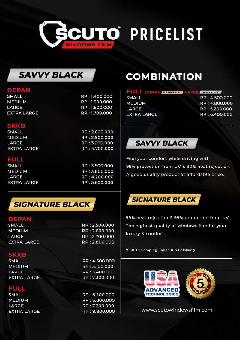 Promo Scuto Windows Film Combination Kaca Film Kombinasi - Medium Car ...