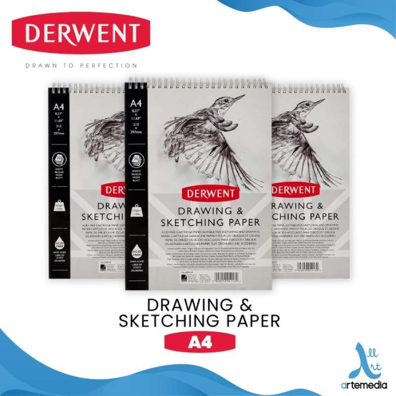 Jual Buku Sketsa Derwent A4 Sketch Pad Wire Bound Drawing Sketching ...