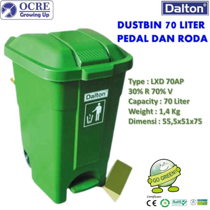 Promo Dustbin Tong Tempat Sampah 70 Liter Dengan Pedal Dan Roda Diskon ...