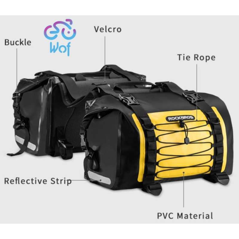 Jual Rockbros As-010 Tas Touring 60l Sepeda Motor Bag Travel Pannier Bagasi - Black Grey Di ...