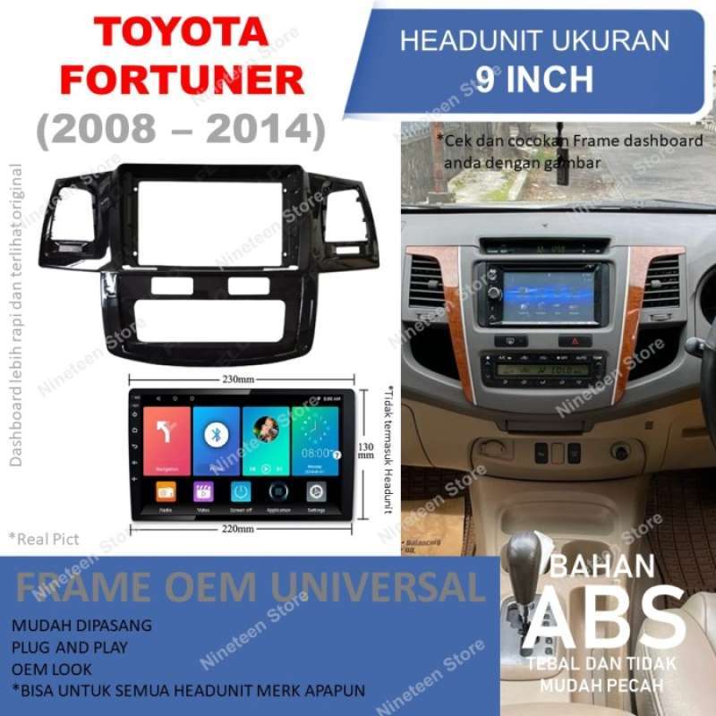 Jual Panel Frame Headunit Android 9 Inch Untuk Toyota Fortuner Di ...
