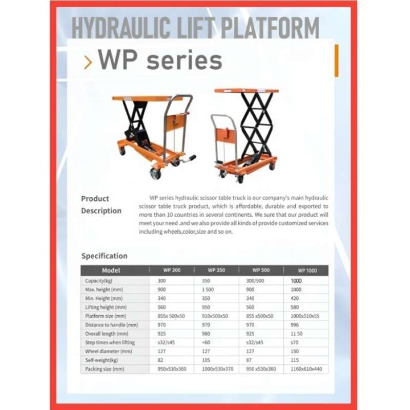 Promo Table Lift 1000 Kg - Scissor Lift Table 1 Ton - Merk Hand Lift ...