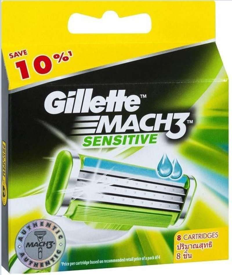 Jual Mach3 Mach Sensitive Razor Blades Isi 8 Pisau Cartridges Di Seller ...