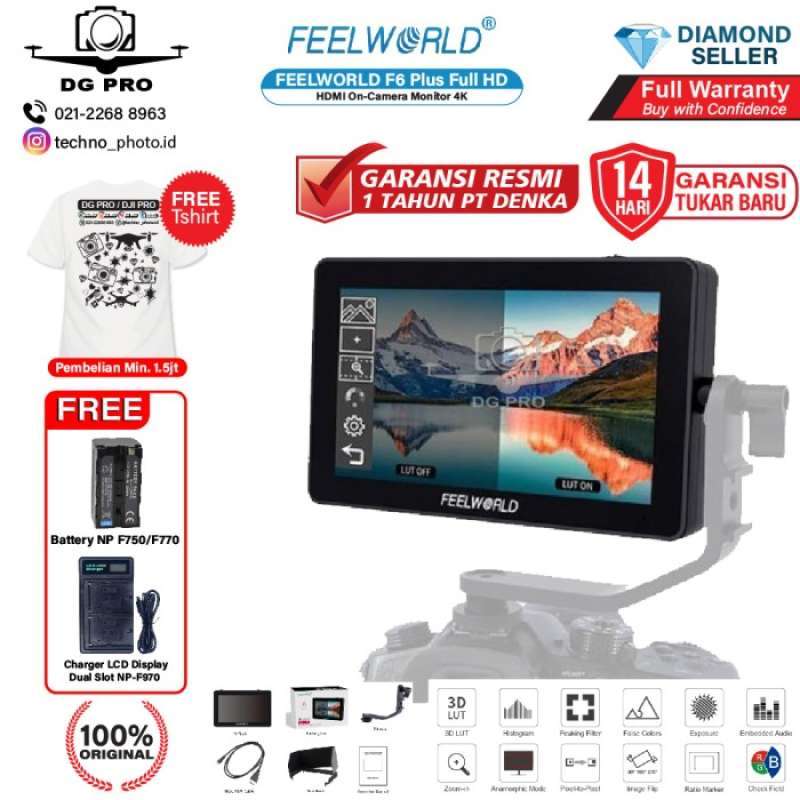 Promo Monitor Kamera Eksternal Feelworld F6 Plus 6 Inch Ips 4k 3d Lut Resmi Diskon 23% Di Seller ...