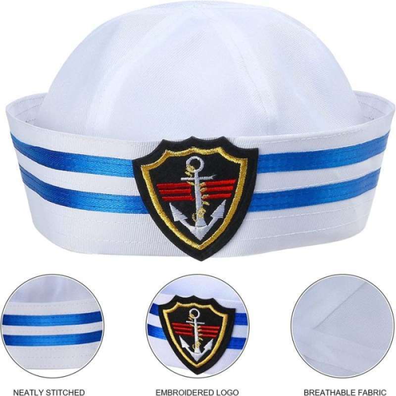 Jual Topi Sailor/topi Pelaut/sailor Hat Navy Pelaut Cosplay Halloween ...