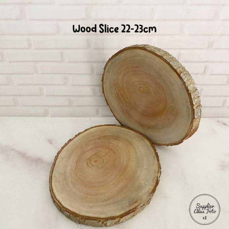 Jual Wood Slice Jumbo Dia 22-24cm / Kayu Potongan Props Foto Saf Di ...