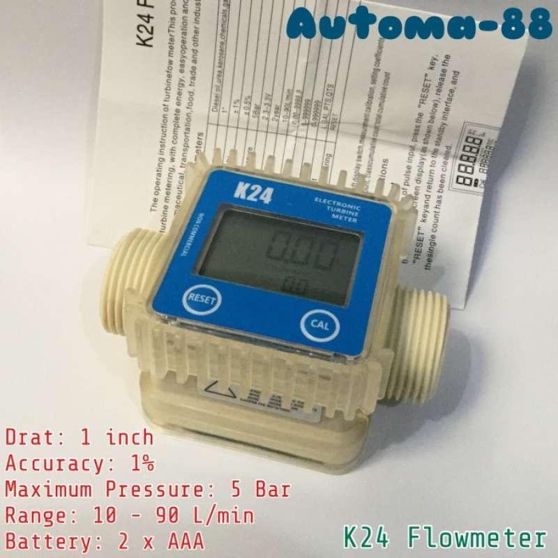 Jual Alat Ukur Pemakaian Debit Air Flow Meter Air Bersih Hydroponik K24 ...