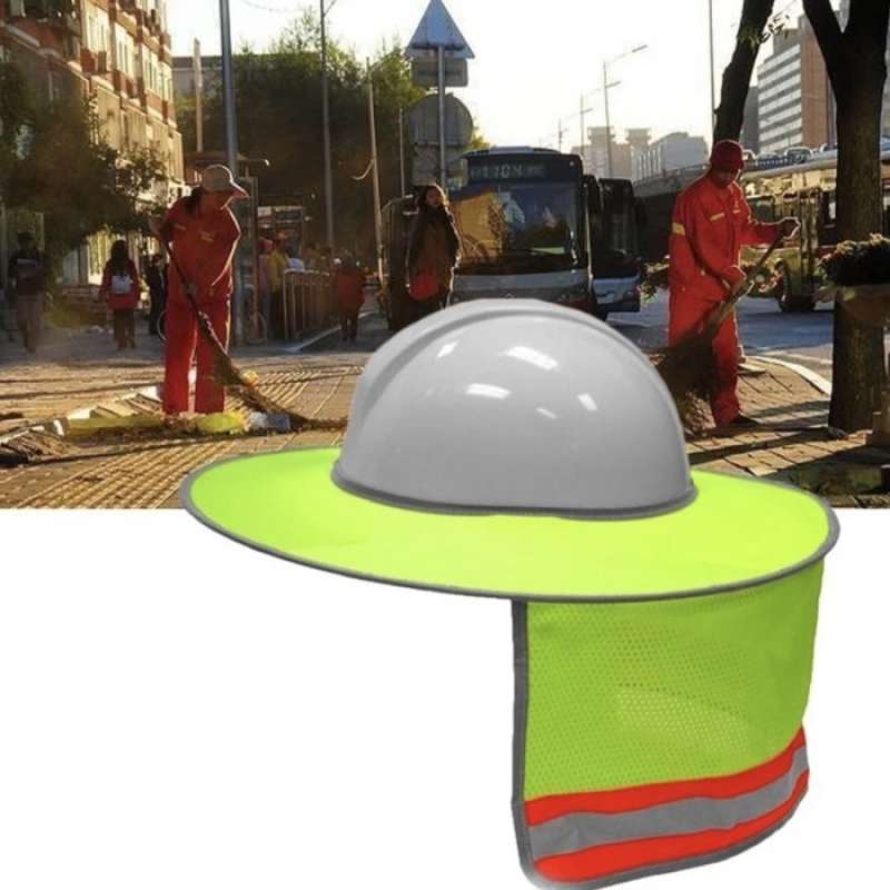 Jual Construction Helmet Highly Reflective Safety Strip Sun Shade Helm ...