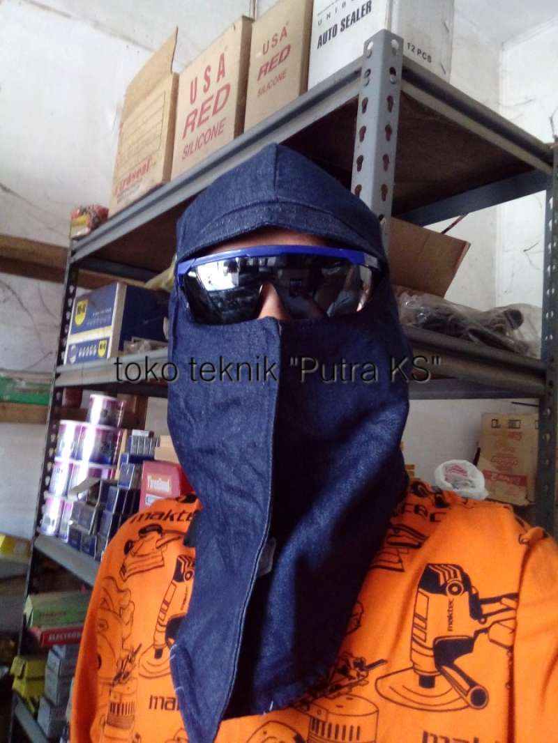 Jual Paket Full Set Topi Welder / Topi Jepang Dan Kaca Mata Las Hitam ...