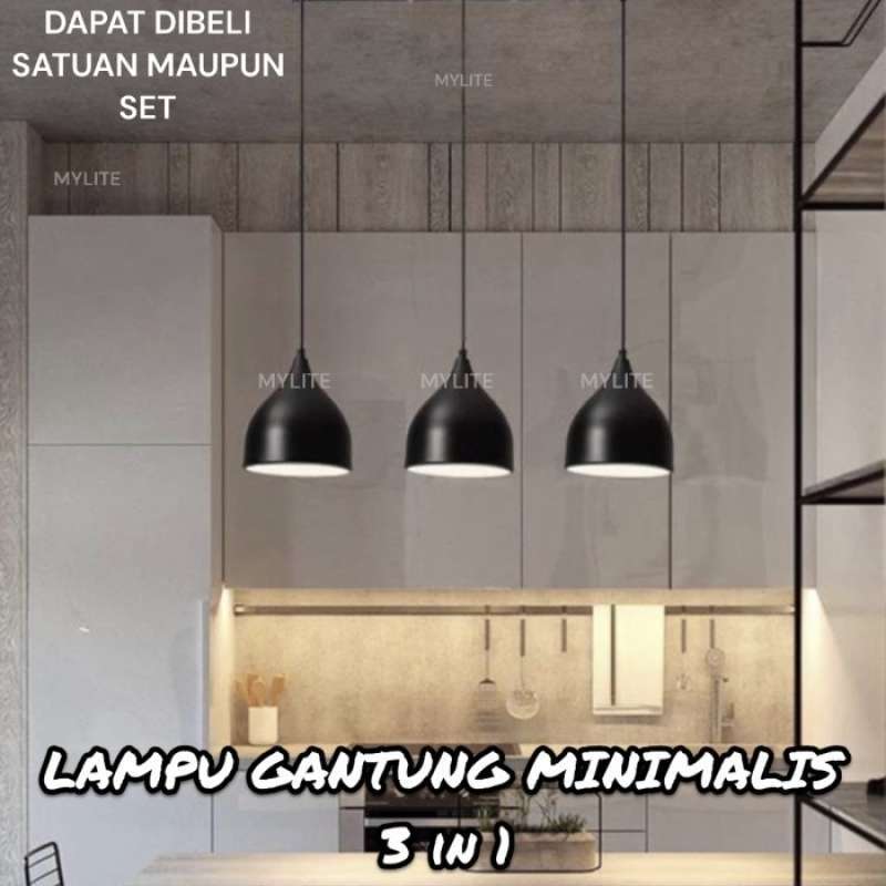 Jual Lampu Gantung Hias Minimalis 3in1 Lampu Bar Cafe Meja Makan - Set ...