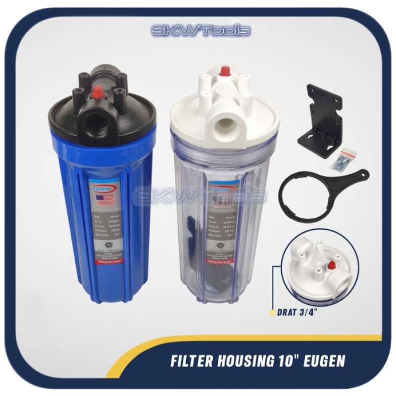 Jual Housing Filter Air 10 10inch 10 Inch Clear Blue Drat 3/4 Inch ...