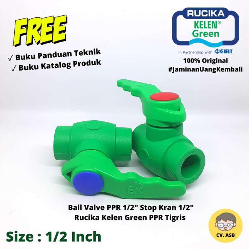Jual Ball Valve 1/2 Ppr Stop Kran Keran 1/2 20mm Ppr Rucika Green ...