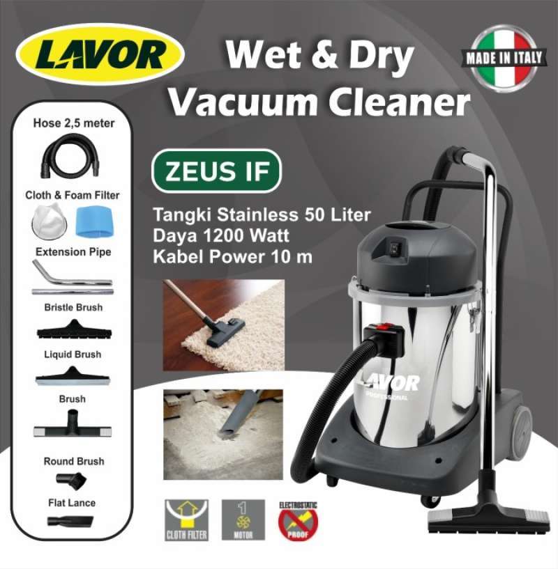 Promo Vacuum Cleaner Wet And Dry Lavor Zeus If Heavy Duty Baru Diskon 2 ...