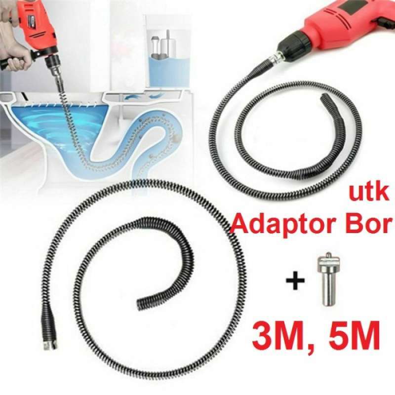 Jual Alat Jepit Kawat Pembersih Saluran Mampet Adaptor Bor Pipa Air Wastafe - 3 Meter Di Seller ...