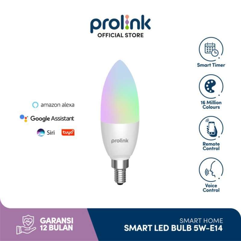 Jual Prolink Smart Led Bulb E14 5w Candle Lampu Pintar Wifi Bluetooth ...