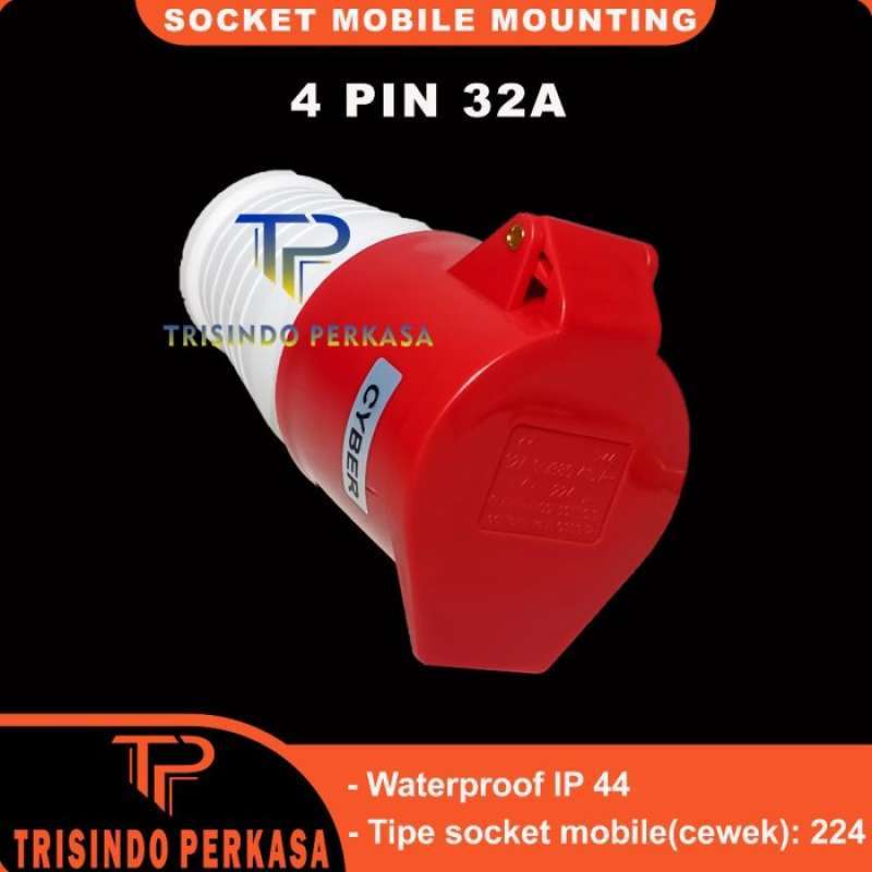 Jual New Mobile Mounting Industrial Socket 4p / 4 Pin 4pin 32a 32 ...