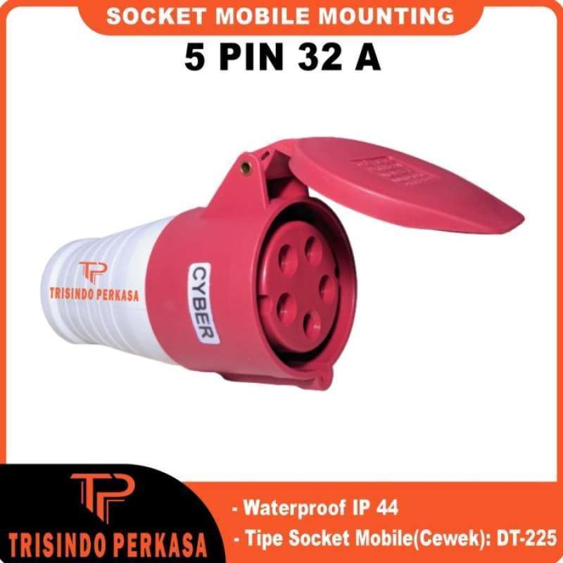 Jual New Mobile Mounting Industrial Socket 5p / 5 Pin 5pin 32a 32 Ampere Di Seller Aghanim ...