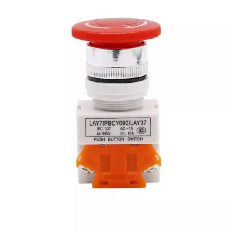 Jual Emergency Stop Push Button Switch Lay37-11zs Dspt No Nc 660v Ac ...