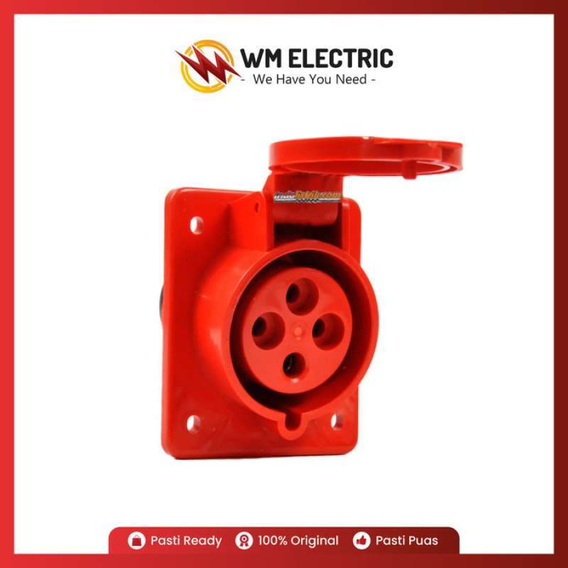 Jual Industrial Panel Socket 4pole 32a Cee 424 Tab Stop Kontak Mesin Genset Di Seller Yama ...