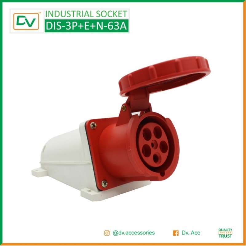 Jual Industrial Socket 3p+e+n 63a / 5pin 63a / Dis-3p+e+n-63a Di Seller ...