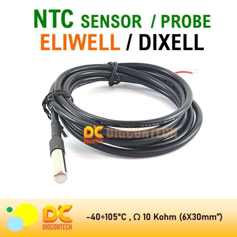 Jual Probe Sensor Ntc Eliwell Dixell 10k Ohm 1.5m Cap Stainless Hitam ...