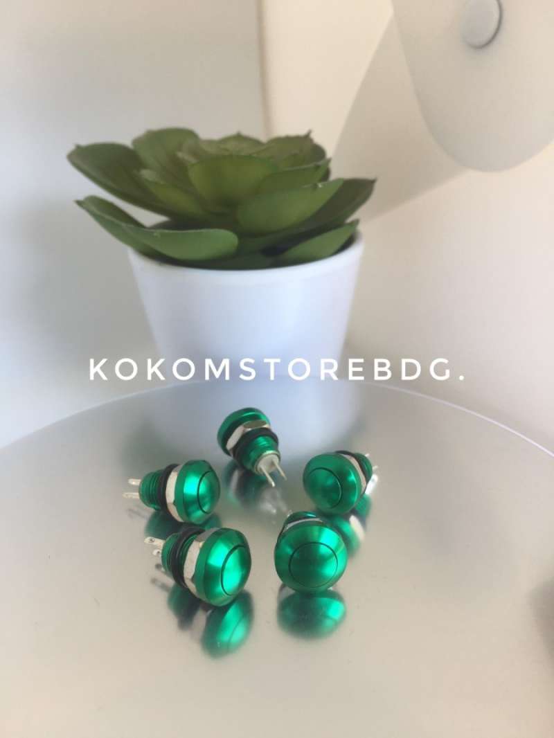 Jual Push Button Tombol Switch 8mm Saklar Momentary Hijau Metal ...