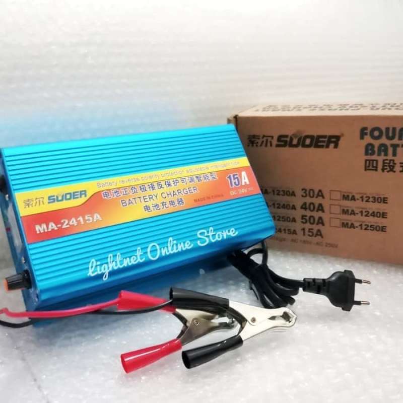 Promo Charger Accu Aki 24v 15a Automatic Battery Charger - Suoer Ma-2415 Baru Diskon 9% Di ...