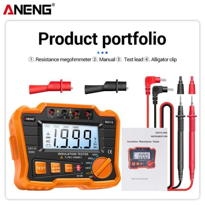 Jual Grounding Tester Digital Megger Megohmmeter 250/500/1000v Mh11 ...