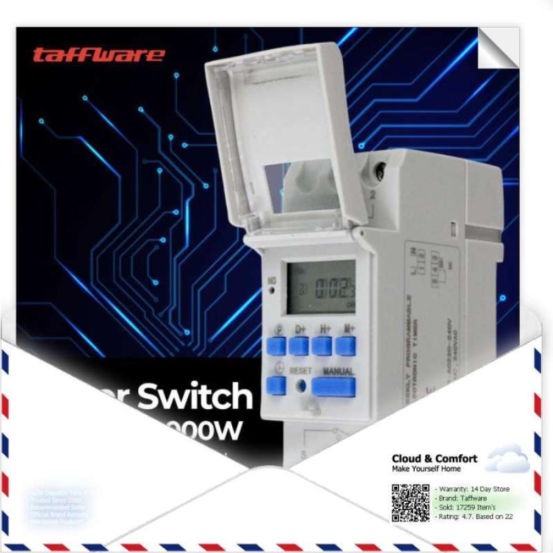 Jual Taffware Mcb Timer Programmable Switch Relay 16a 220v 2000w ...