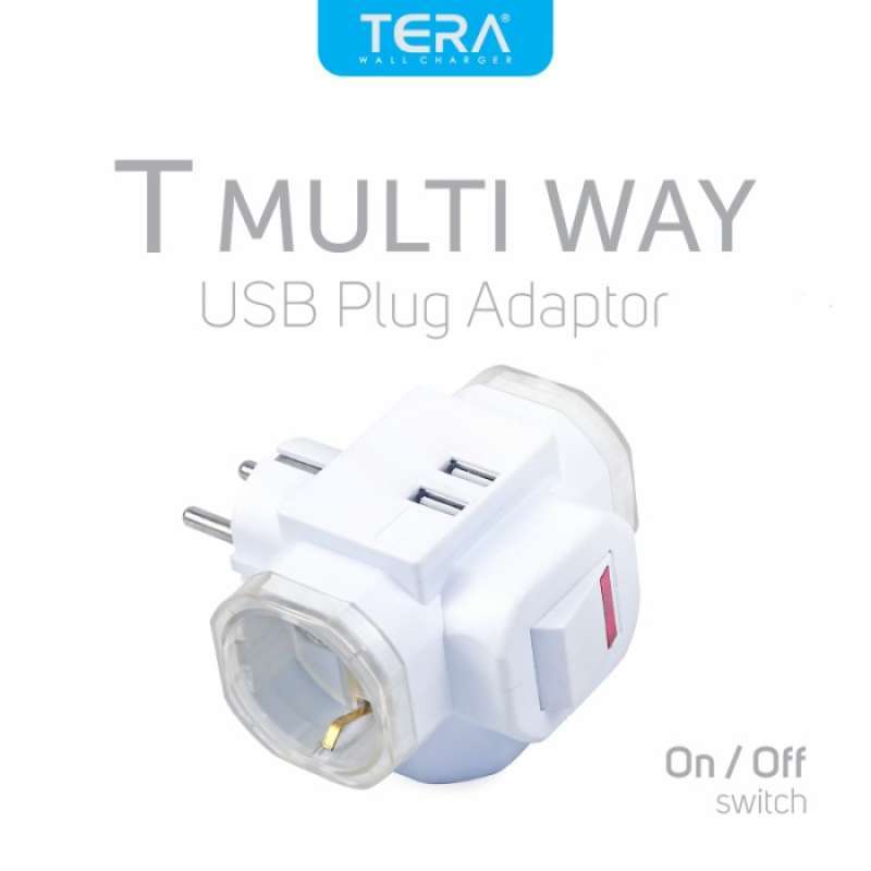 Jual Tera Steker T Multi Way Usb On/off Plug Adaptor - 3 Ways Socket ...