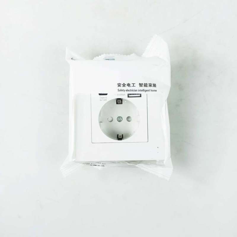 Jual Stop Kontak Dinding Usb Type-c Soket Listrik Square Wall Hb16 T ...