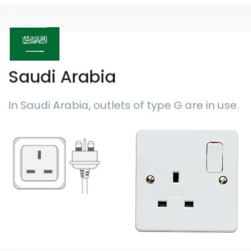 Promo Adaptor Travel Arab Saudi Colokan 3 Lubang Broco Switch On/off ...