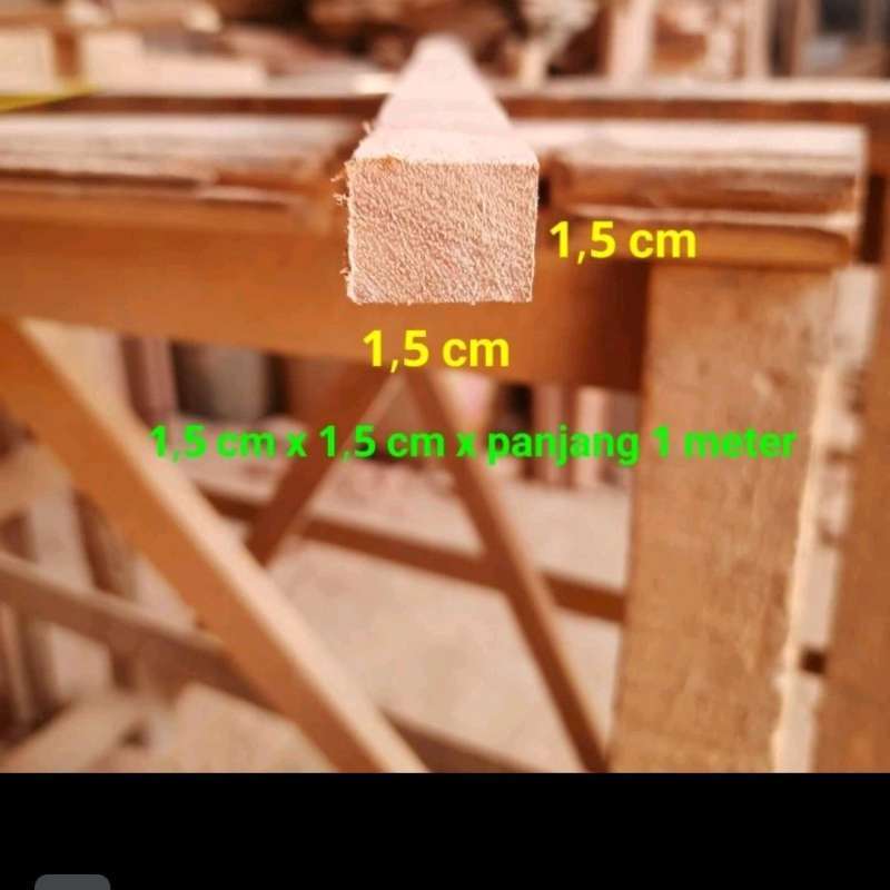 Jual Lis Kayu Meranti Ukuran 1,5 Cm X 1,5 Cm X Panjang 1 Meter Serut Di ...