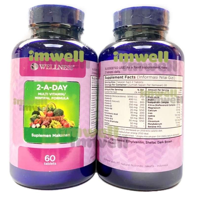 Promo Wellness Multivitamin 2 A Day (60) Multi Vitamin Mineral Formula ...