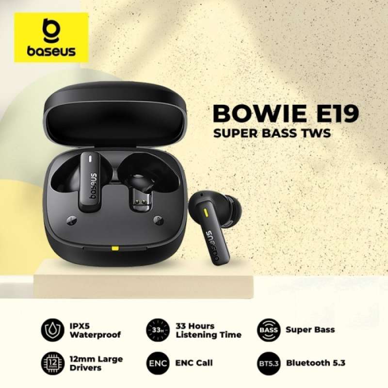 Promo Baseus E19 Super Bass Tws Enc True Wireless Earbuds Earphone ...