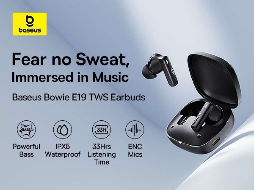 Promo Baseus E19 Super Bass Tws Enc True Wireless Earbuds Earphone ...