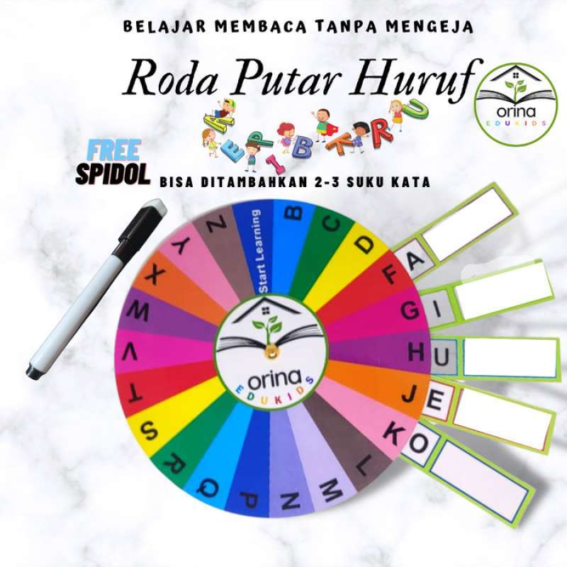 Promo Flash Card Mainan Roda Putar Pintar Anak Huruf Angka Hijaiyah ...