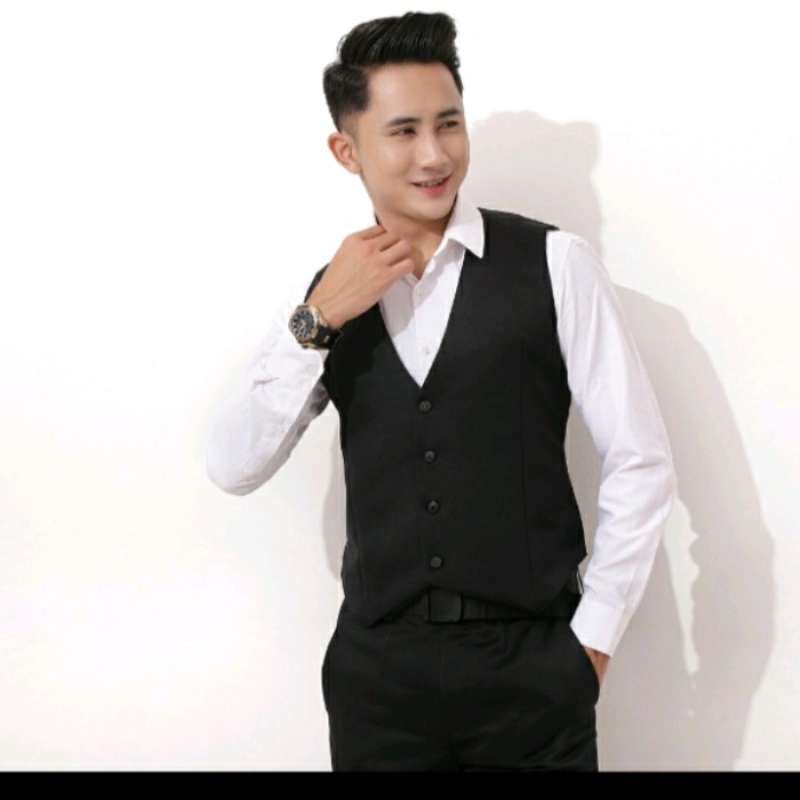 Jas Hitam Wedding Jual Vest Formal Rompi Setelan Dalaman Jas Pria