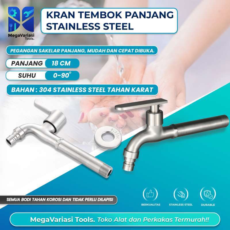 Jual Kran Tembok Panjang Keran Taman / Keran Tembok Panjang Stainless ...