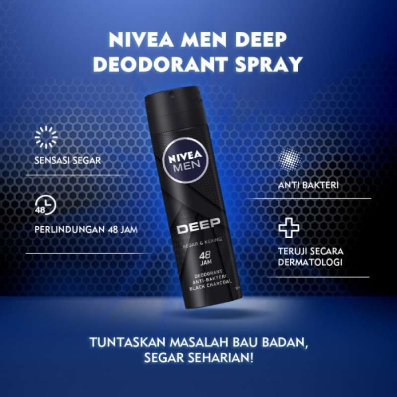 Jual Nivea Men Deodorant Cool Kick Spray 150ml - Deodoran Dingin ...