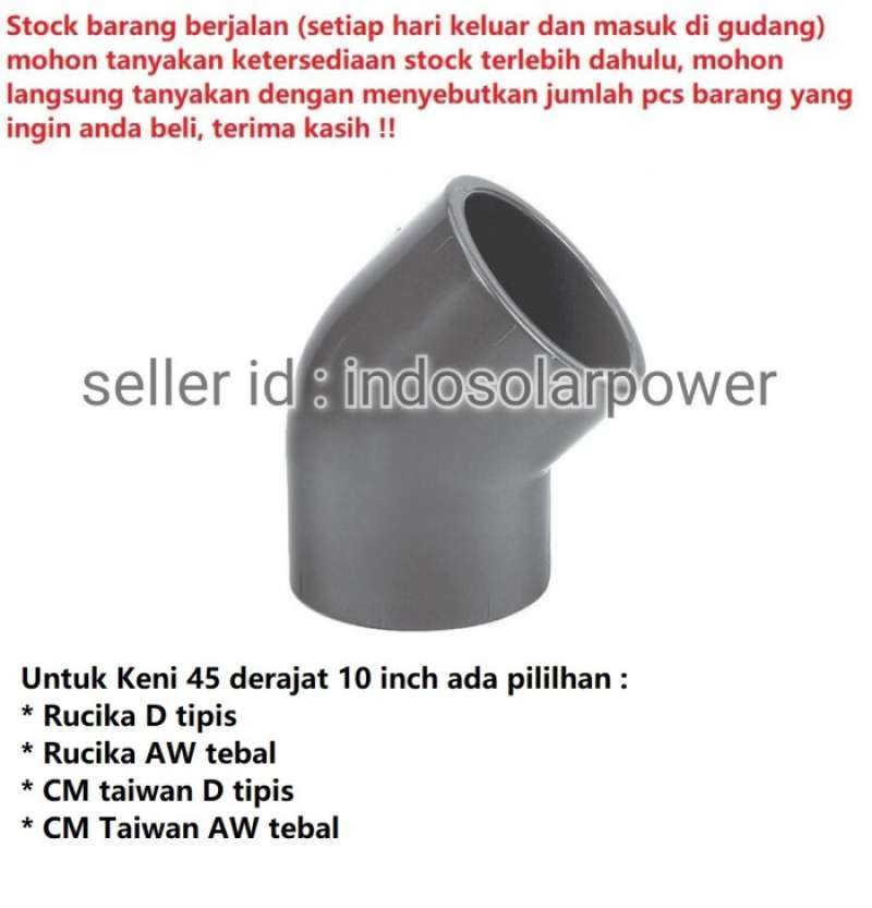 Promo Elbow 45 Derajat Rucika 10 10 Inch D Knee Keni Pipa Pvc D-45l Diskon 23% Di Seller Specta ...