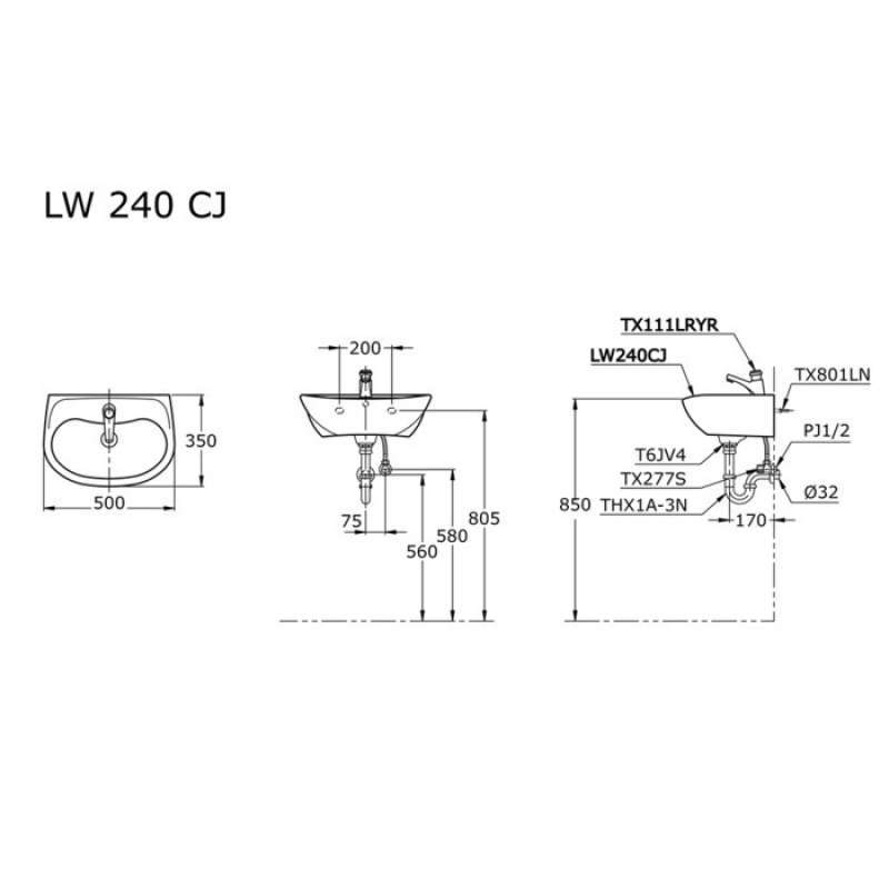 Promo Wastafel Toto Lw240cj - Wash Basin Lw 240cj Body Only Diskon 23% ...