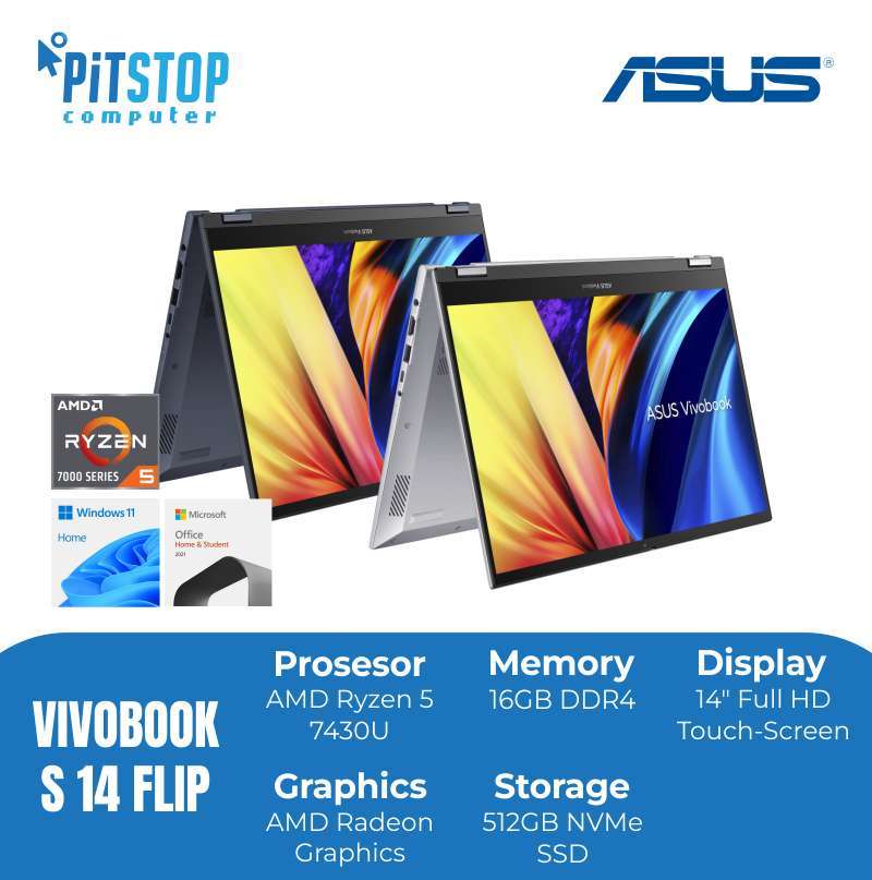 Jual Asus Vivobook S 14 Flip Tn3402ya-vips558 (ryzen 5-7430u/ Ram 16gb ...