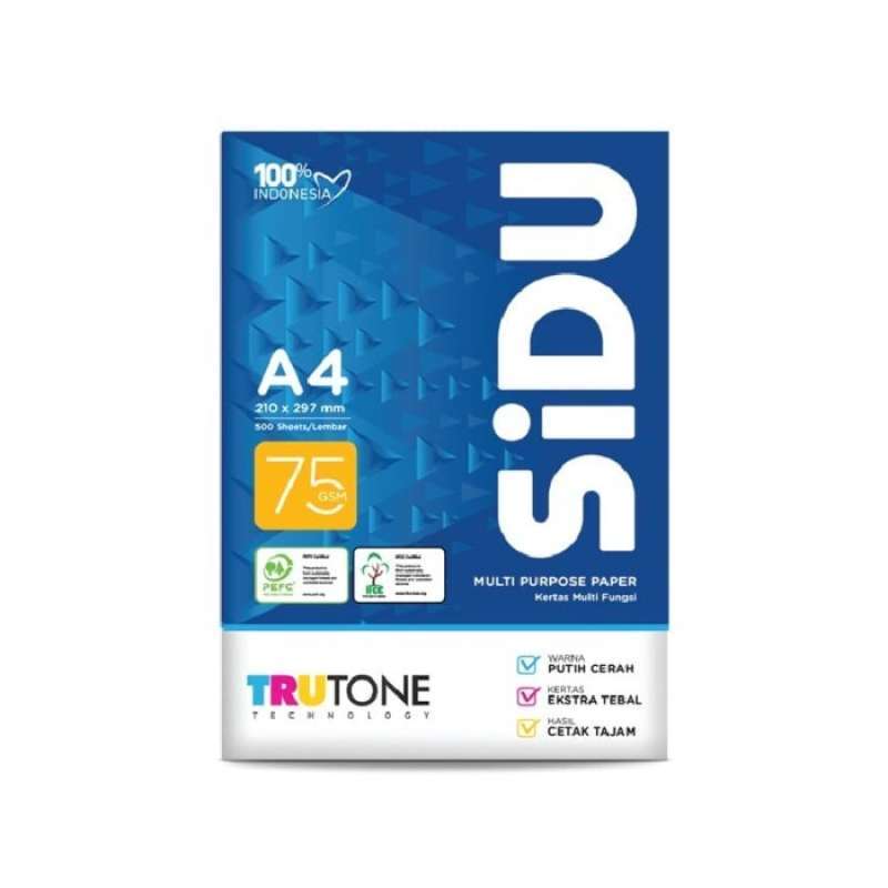 Jual Kertas Hvs Sidu Sinar Dunia / E-paper A4 Print Fotocopy 75grm ...
