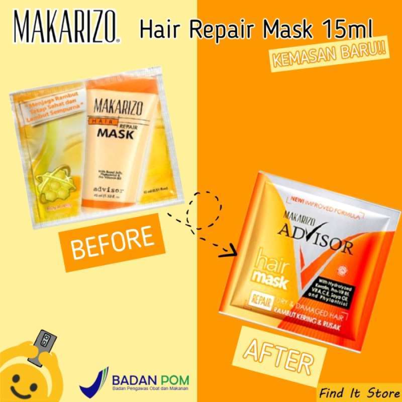 Jual Makarizo Advisor Hair Repair Mask 15ml Sachet Masker Perawatan ...